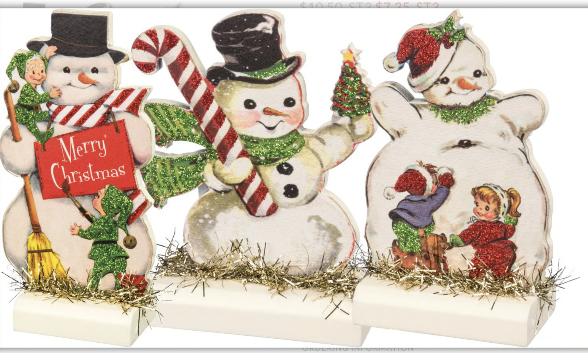 Holly Jolly Retro Stand Up Snowmen Set of 3 | W. Cushing & Co